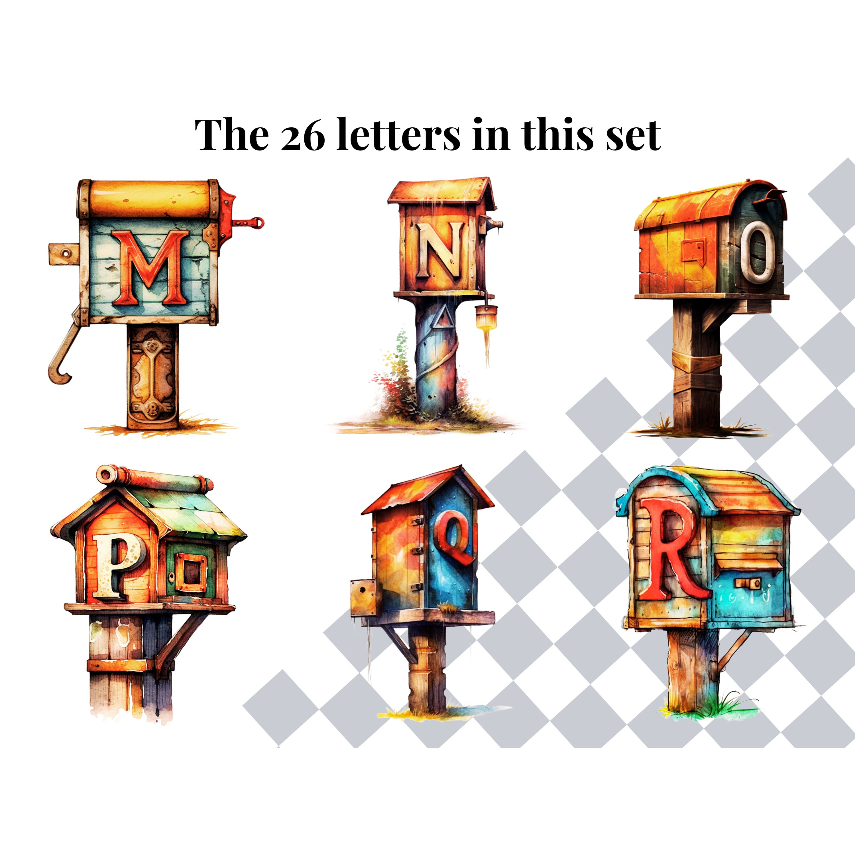 Country Mailbox PNG Letters & Numbers | Clipart Fonts | Postage Themed ...
