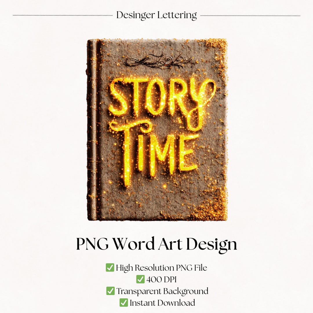 Clipart Word Art Image | PNG Story Time Book Illustration | Digital ...