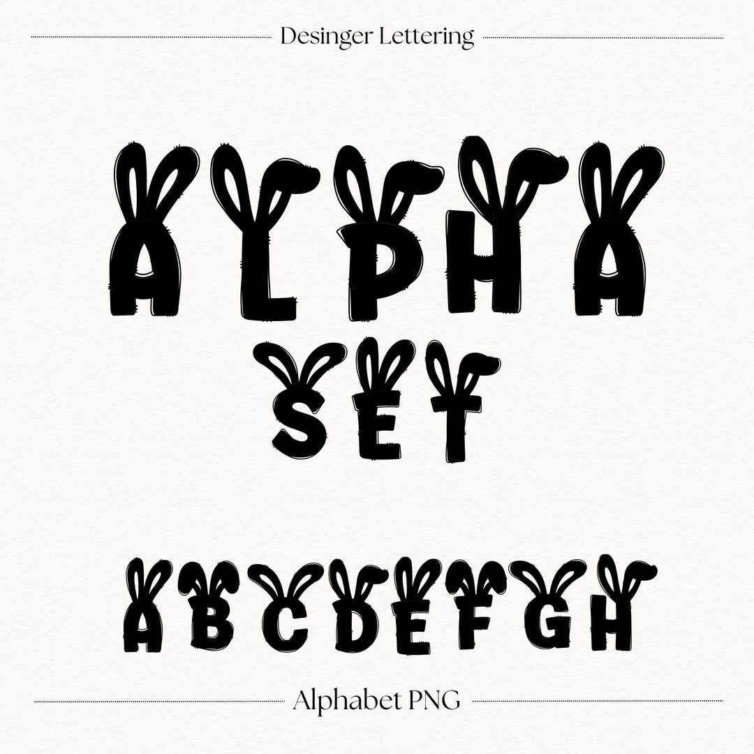 Bunny Ears Alphabet Letter PNG | Easter Font, A-Z Letters (digital ...