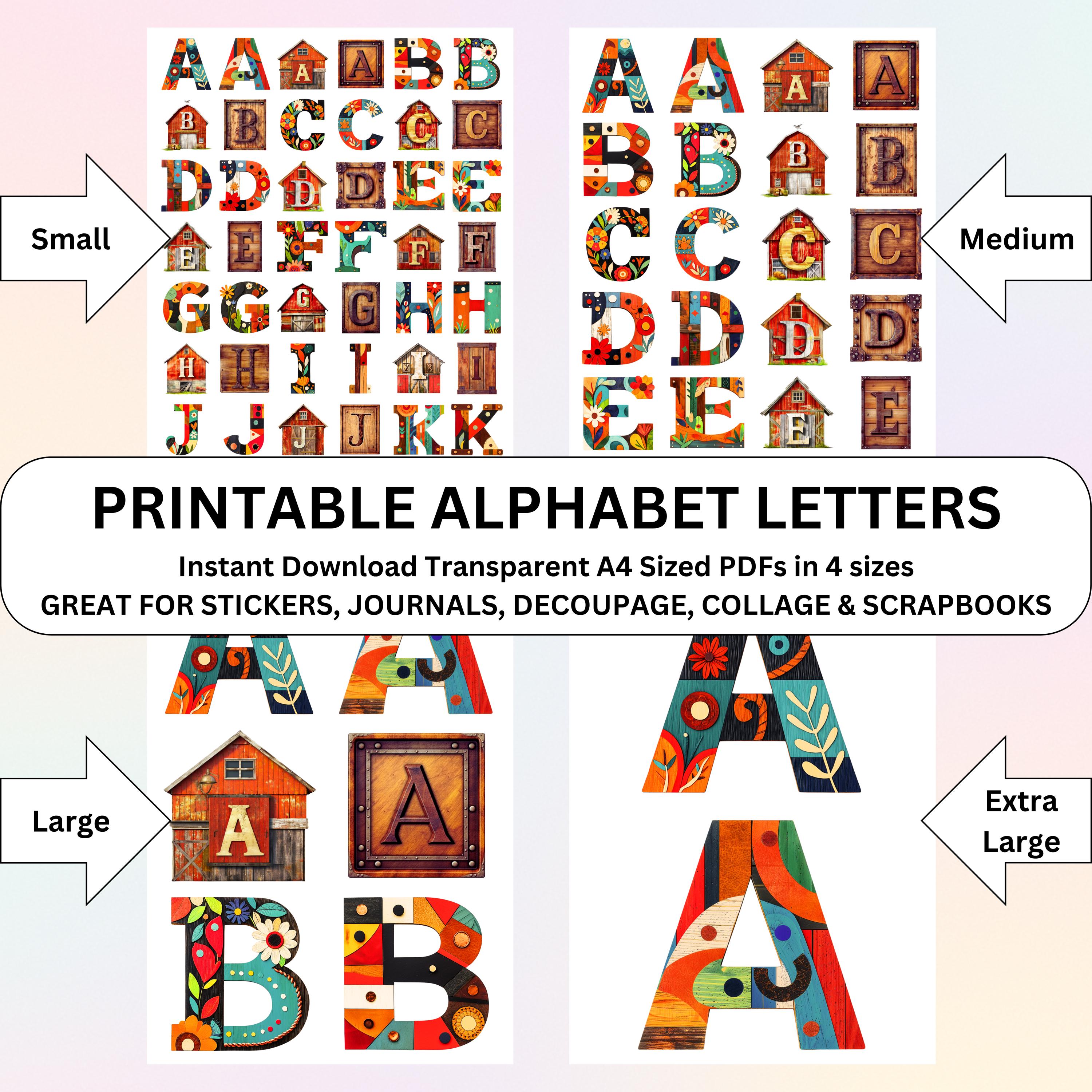 Western Alphabet Letter Cutouts: Printable Country Font, Scrapbook ...