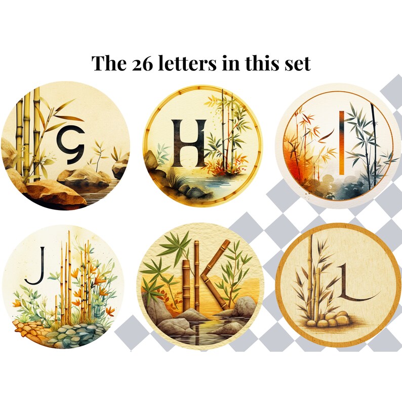 Zen Garden Alphabet Letters PNG Files for Digital Download ...