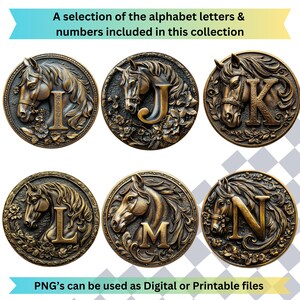 Horse Clipart PNG Alphabet Letters and Numbers | Bronze Equestrian ...