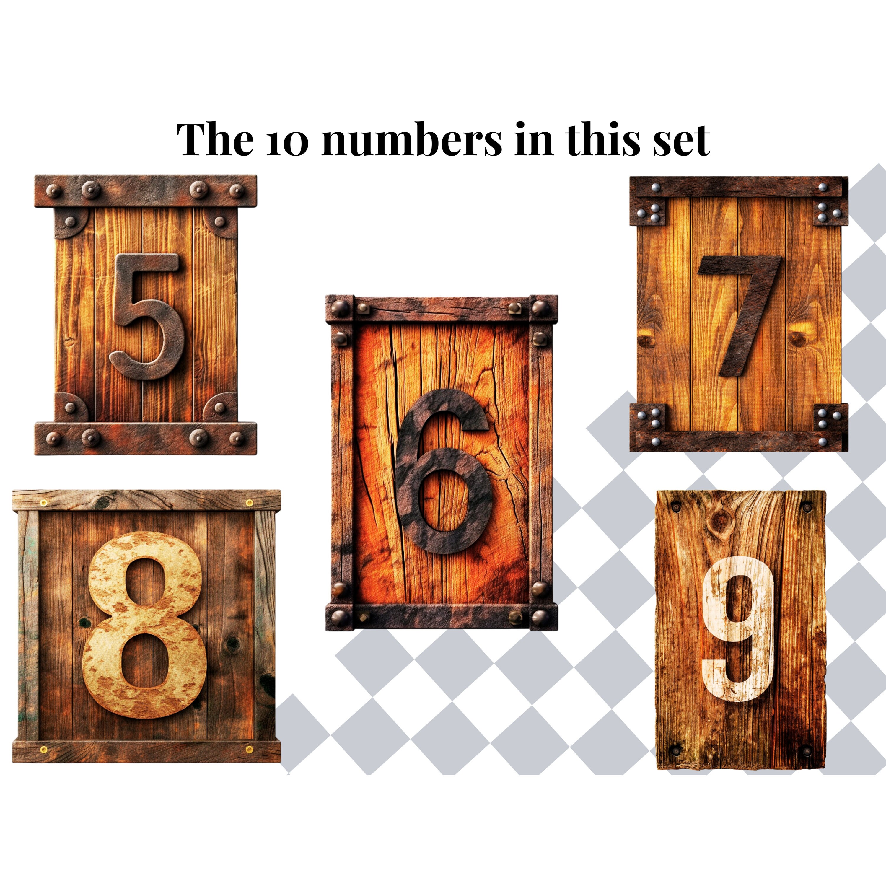 Wooden Printable Alphabet Letters and Numbers for Clipart PNG Designs ...