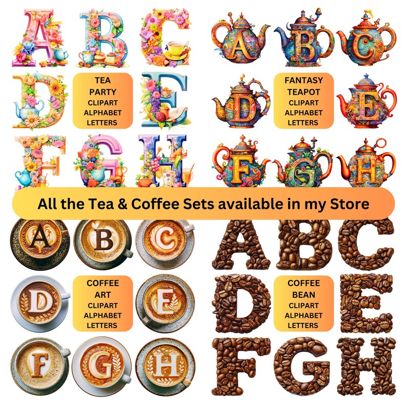 Floral Clipart Alphabet Letters | PNG Tea Party Font Images | Pastel ...