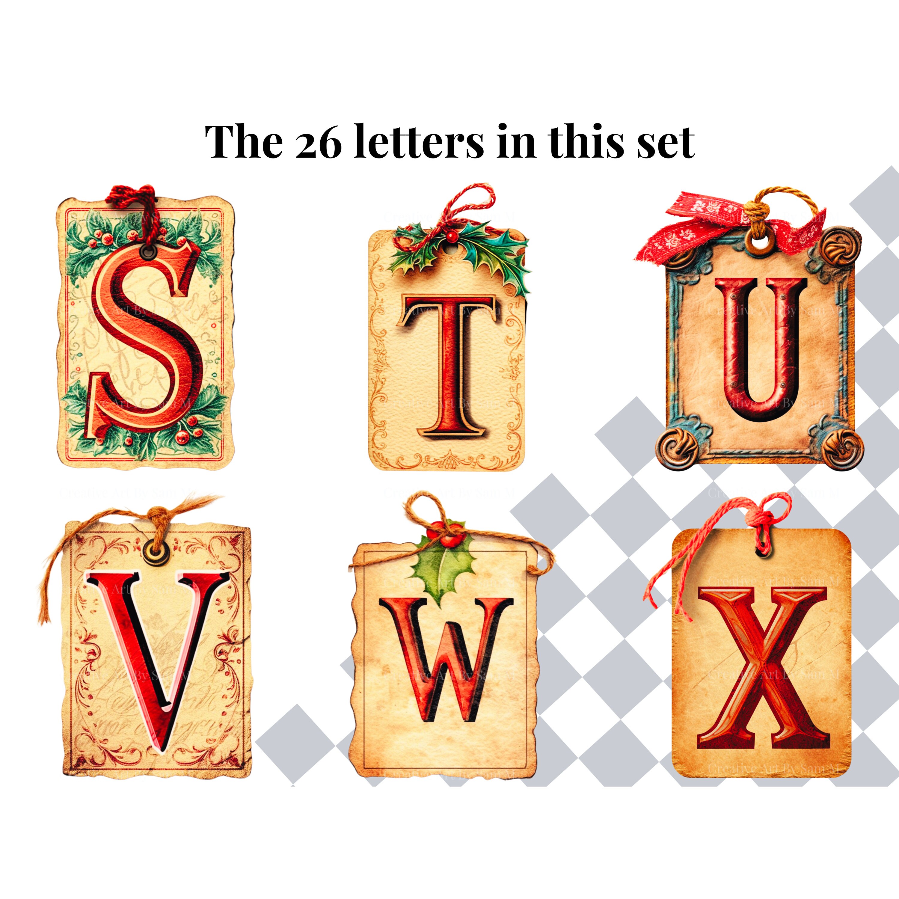 Christmas Clipart Alphabet Letters | PNG Digital Alphabet | Printable ...