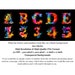 Watercolor Splash Clipart: Rainbow Letters and Numbers (PNG Digital ...