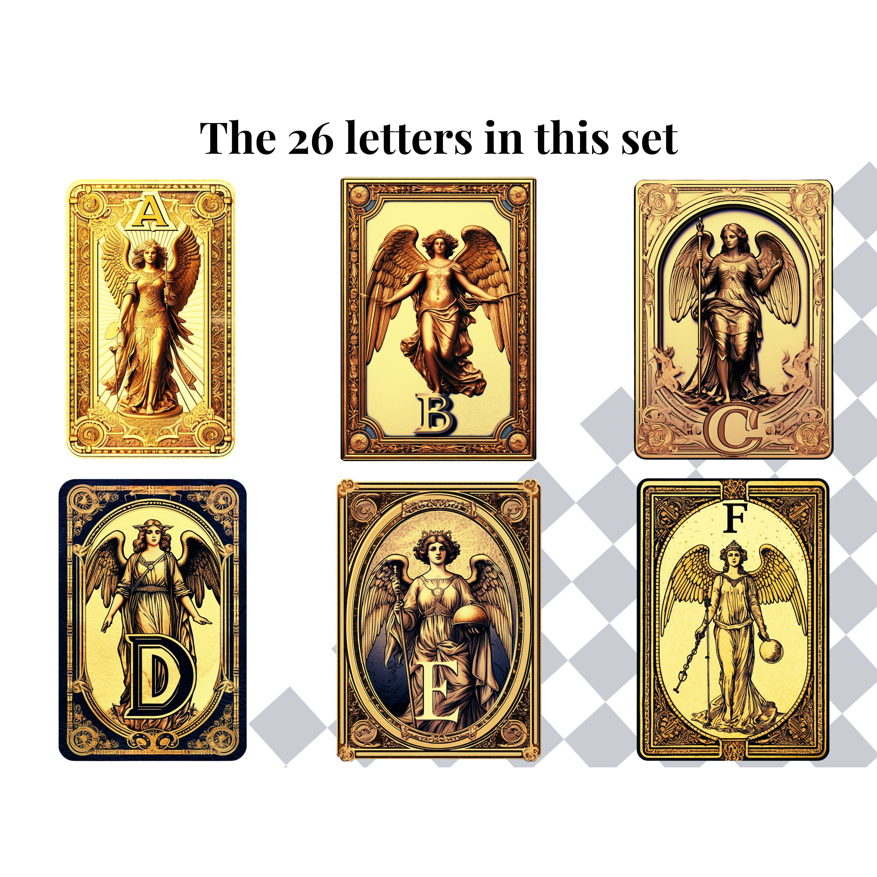 Guardian Angel Digital Paper for Digital Download Vintage Ephemera Gold ...