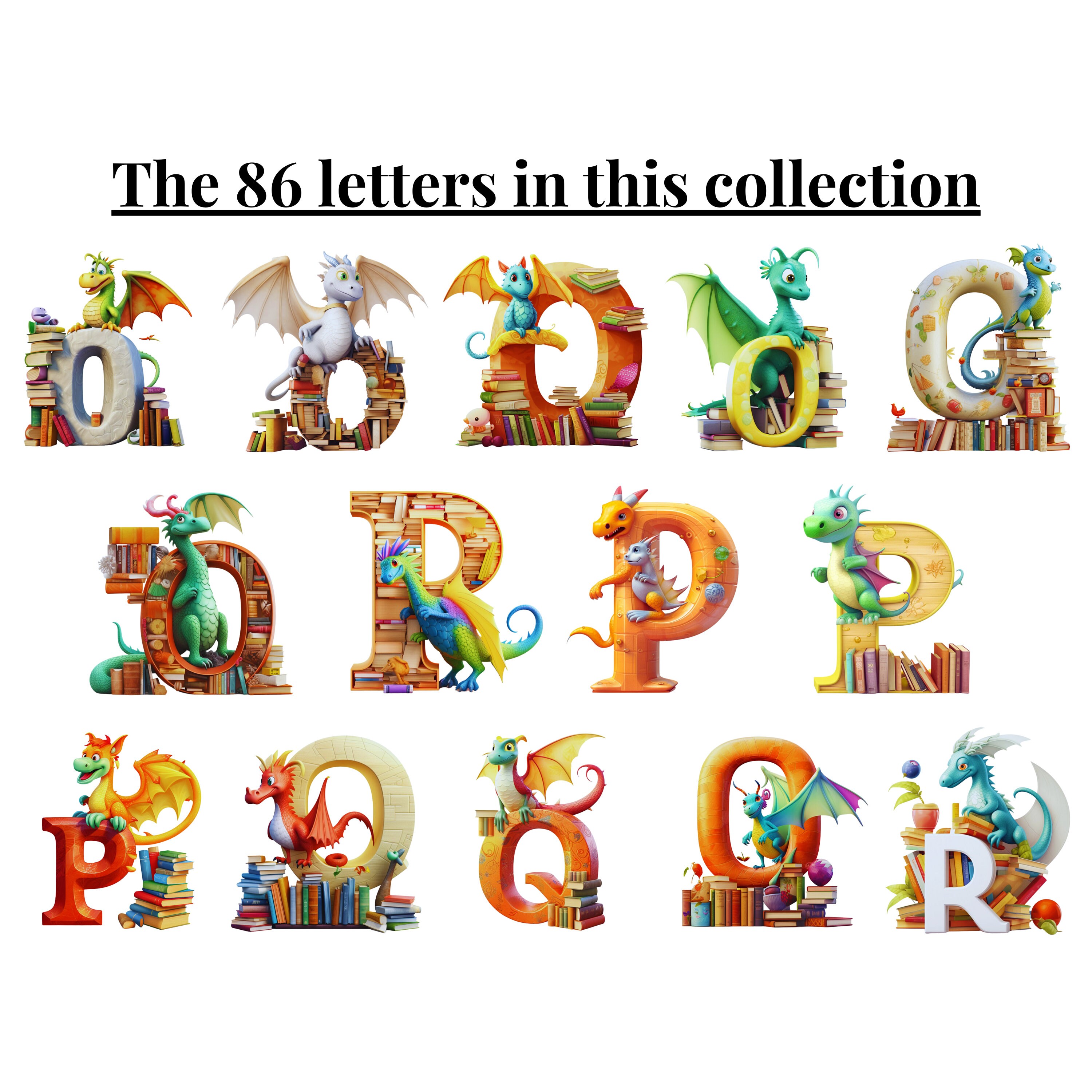Dragon Clipart Alphabet Letters PNG for Printable Letters, Alphabet ...
