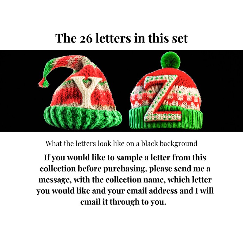 Santa Hat Alphabet Clipart for Commercial Use Christmas PNG Download ...