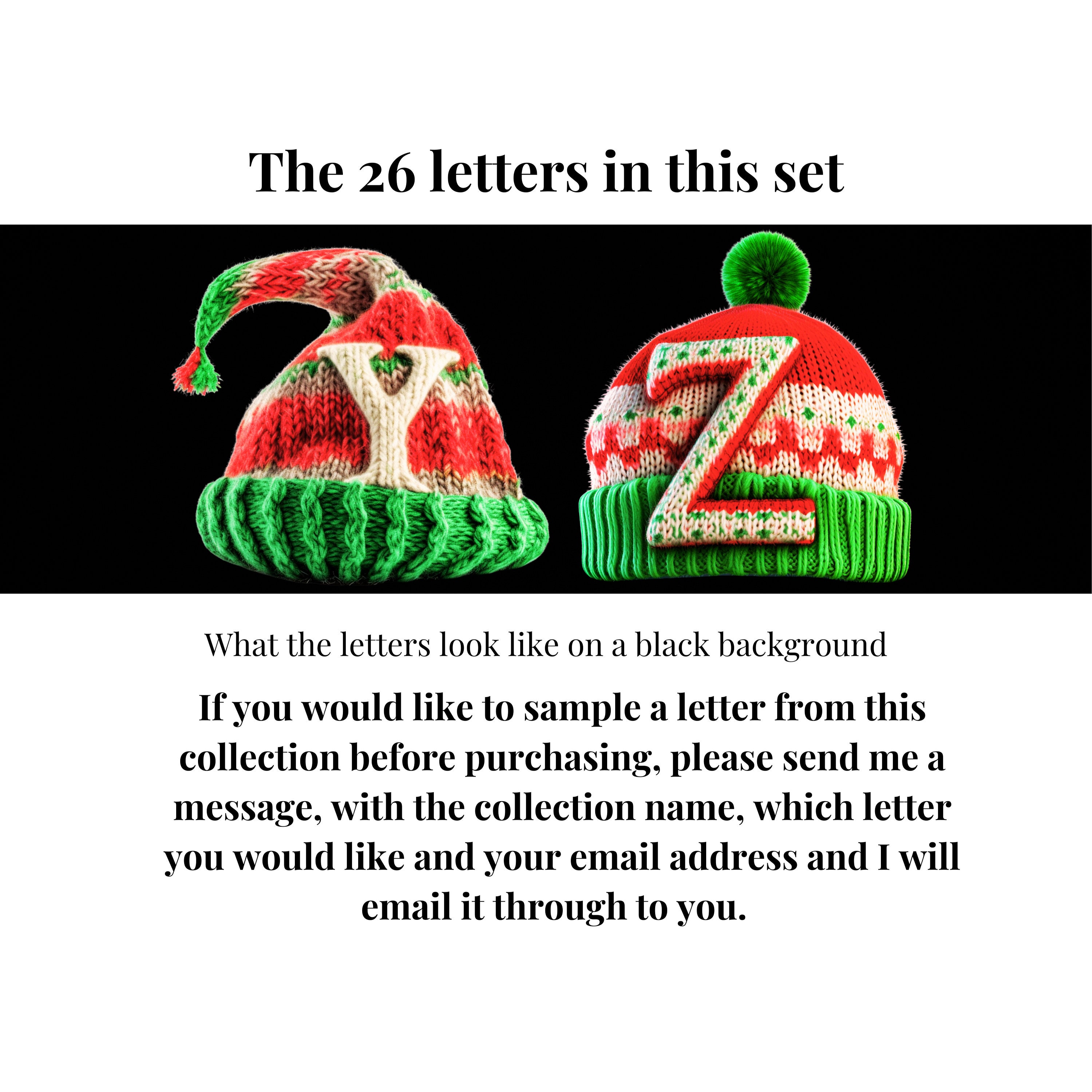 Santa Hat Alphabet Clipart for Commercial Use Christmas PNG Download ...