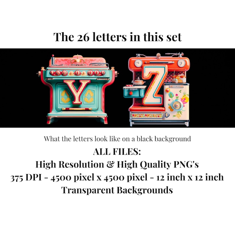 Retro Stove Alphabet Images | Kitchen Clipart Letters | Cooking Themed ...