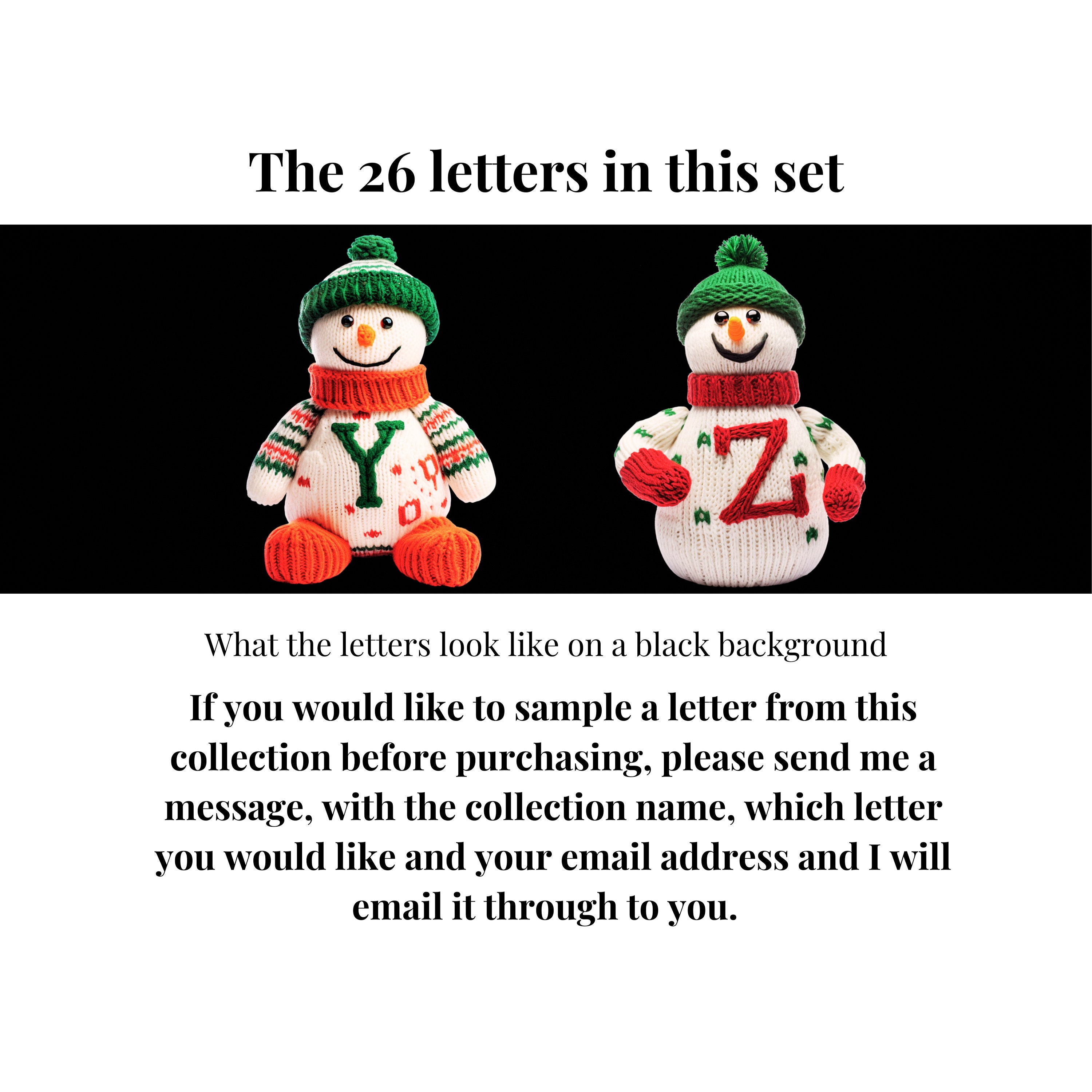Snowman Alphabet Letters for DIY Christmas Cards Arts Crafts - Etsy