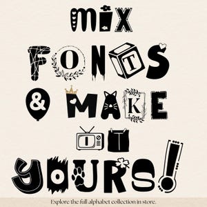 Doodle Font Clipart | Modern Dot Decorative Alphabet Letters, Numbers ...