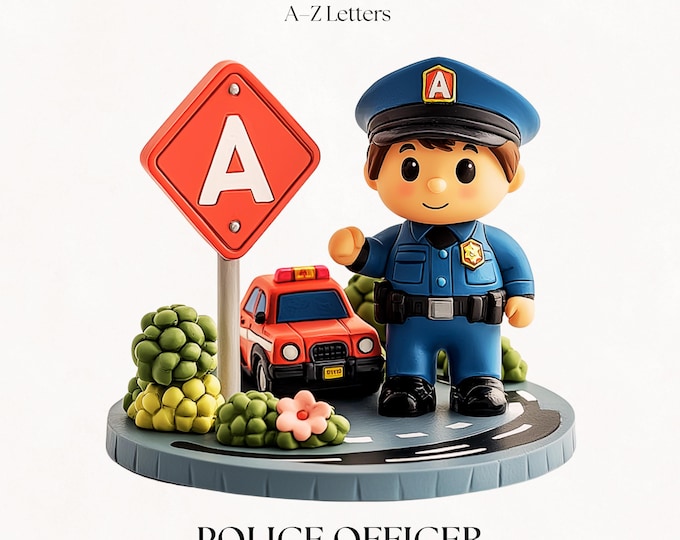 Polizei Alphabet & Zahlen Clipart: Cop Buchstaben PNG (digitaler ...