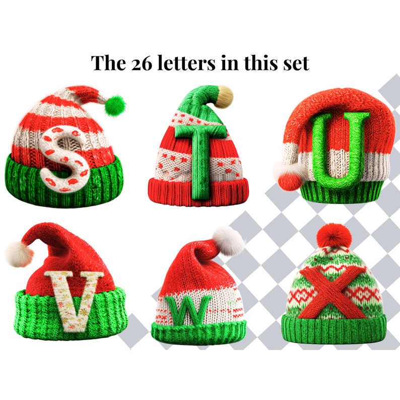 Santa Hat Alphabet Clipart for Commercial Use Christmas PNG Download ...