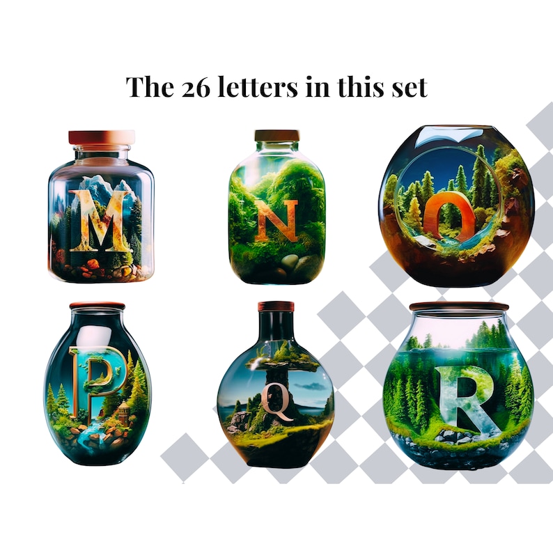 Alphabet Letter Clipart | Landscapes in A Jar PNG Images | Botanical ...
