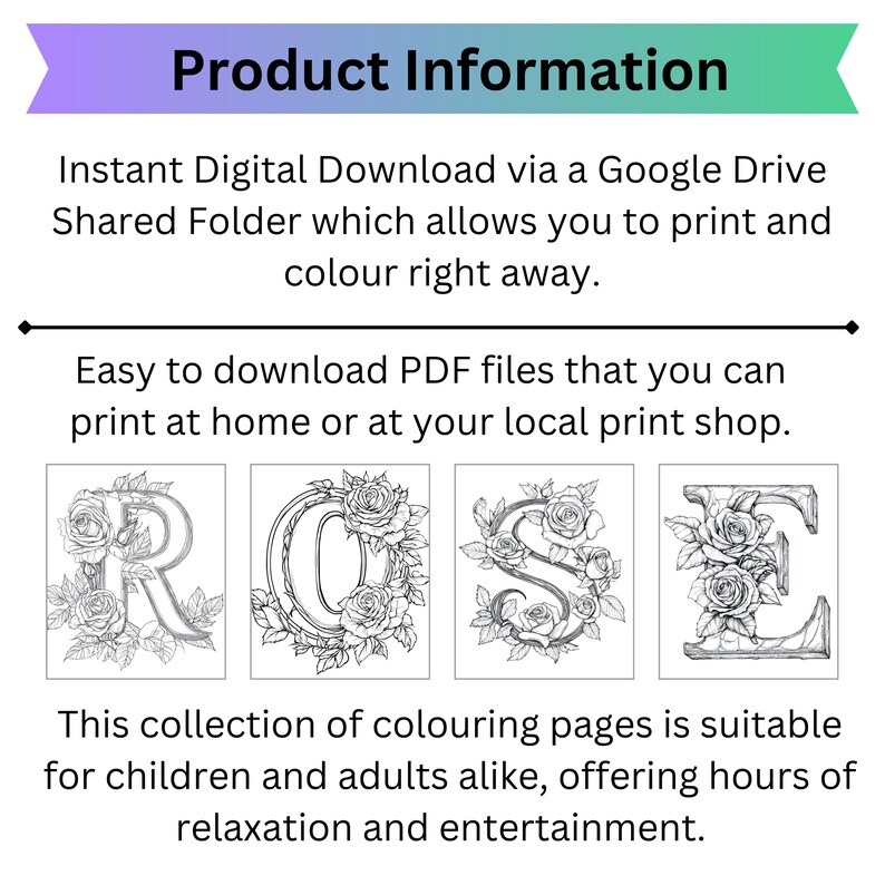 Rose Alphabet Letter Coloring Pages | Floral Colouring Sheets | PDF ...