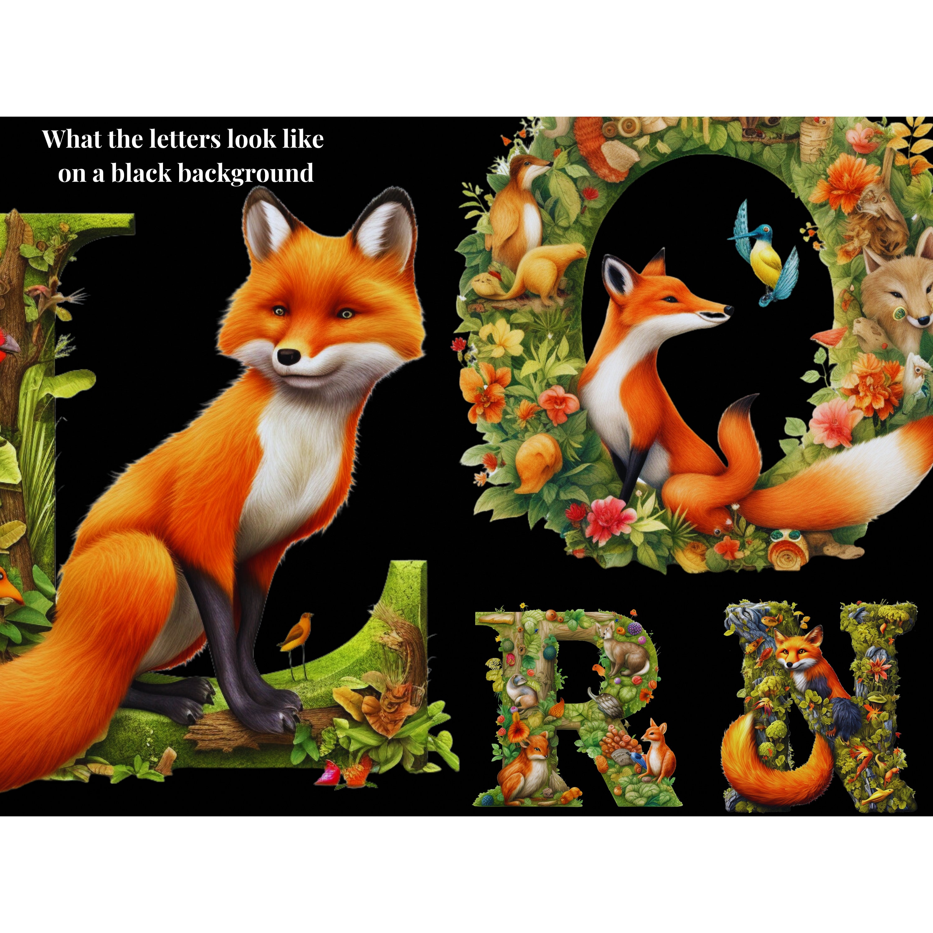 Woodland Animal Clipart Alphabet Letters | Fantasy Forest Themed PNG ...