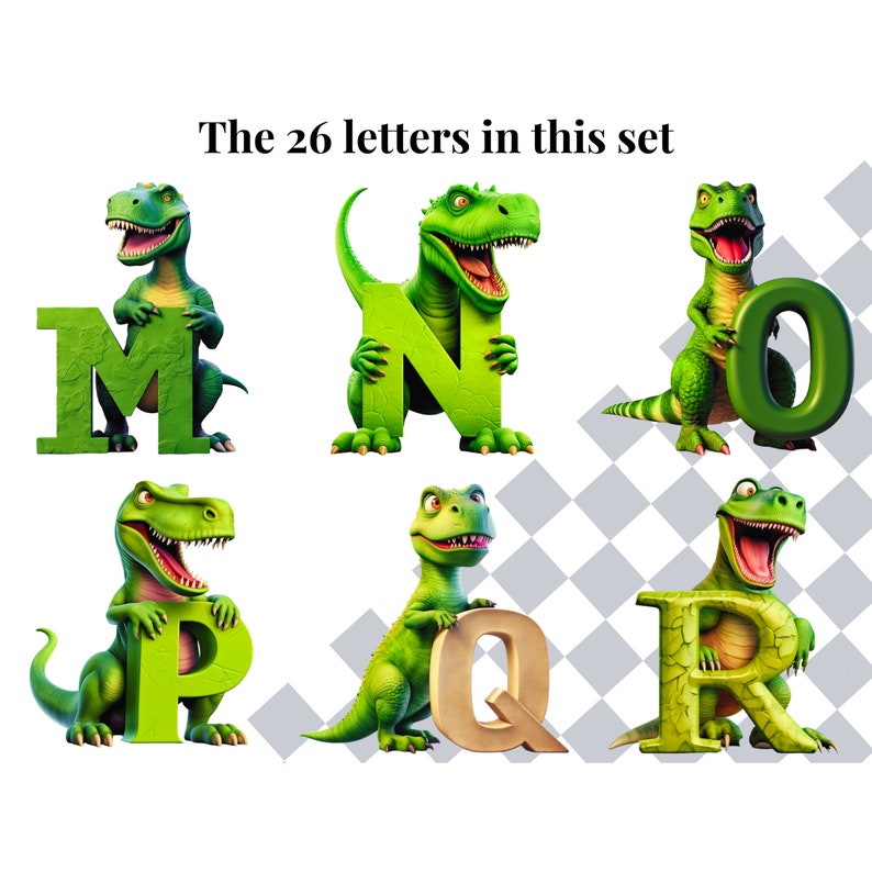 Tyrannosaurus Rex Dinosaur Alphabet Clip Art and Image Files for T Rex ...