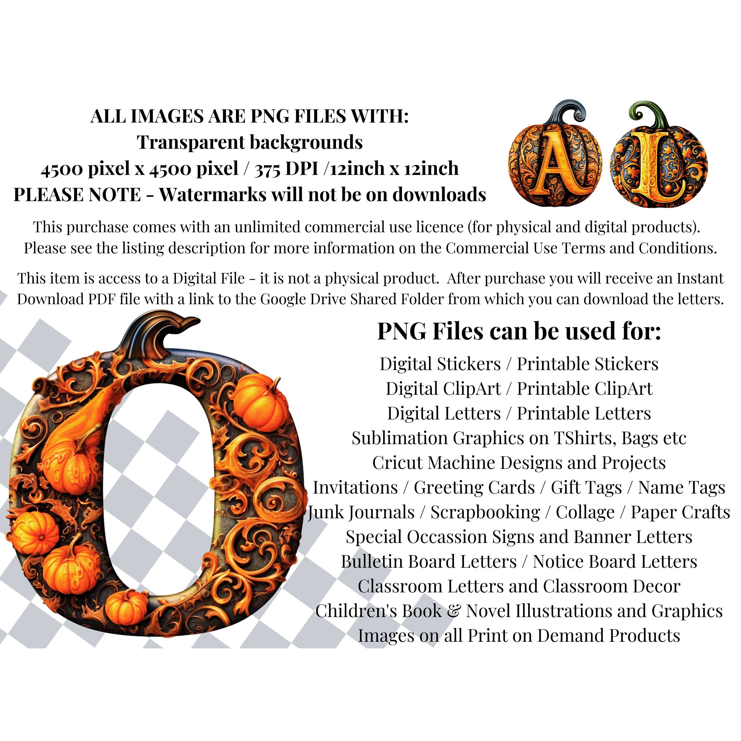 Halloween Clipart Commercial Use Art for Fancy Alphabet Decorative ...