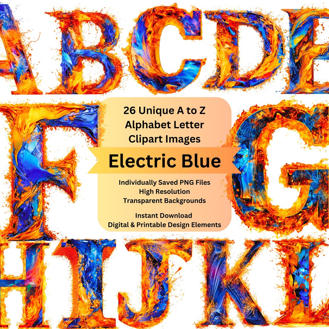Digital Clipart Alphabet Letters PNG Files for Digital Download ...