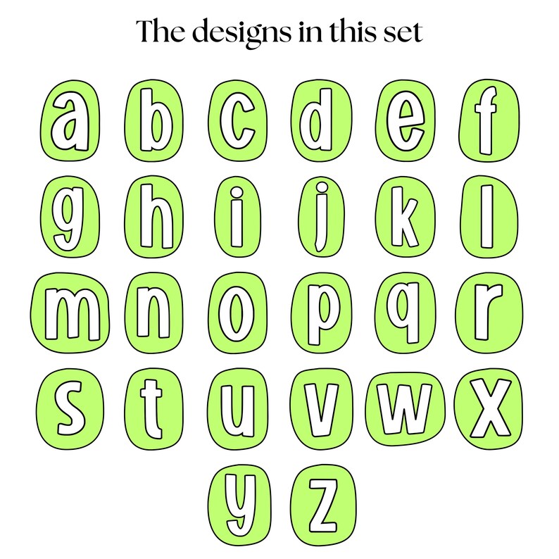 Alphabet Letters & Numbers PNG | A-Z Bold Font Fluro Green | Clipart ...