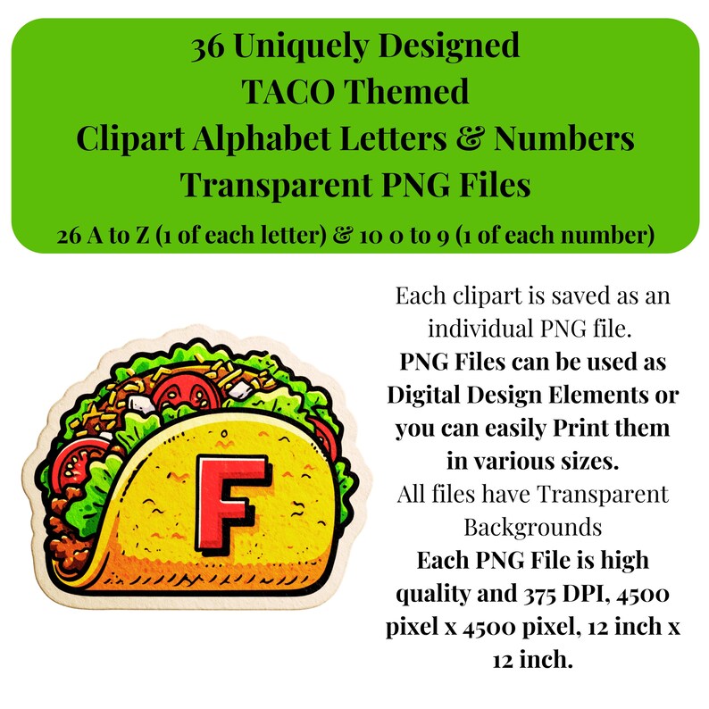 Taco Alphabet PNG Clipart | Fiesta Letters & Numbers | Mexican Food ...