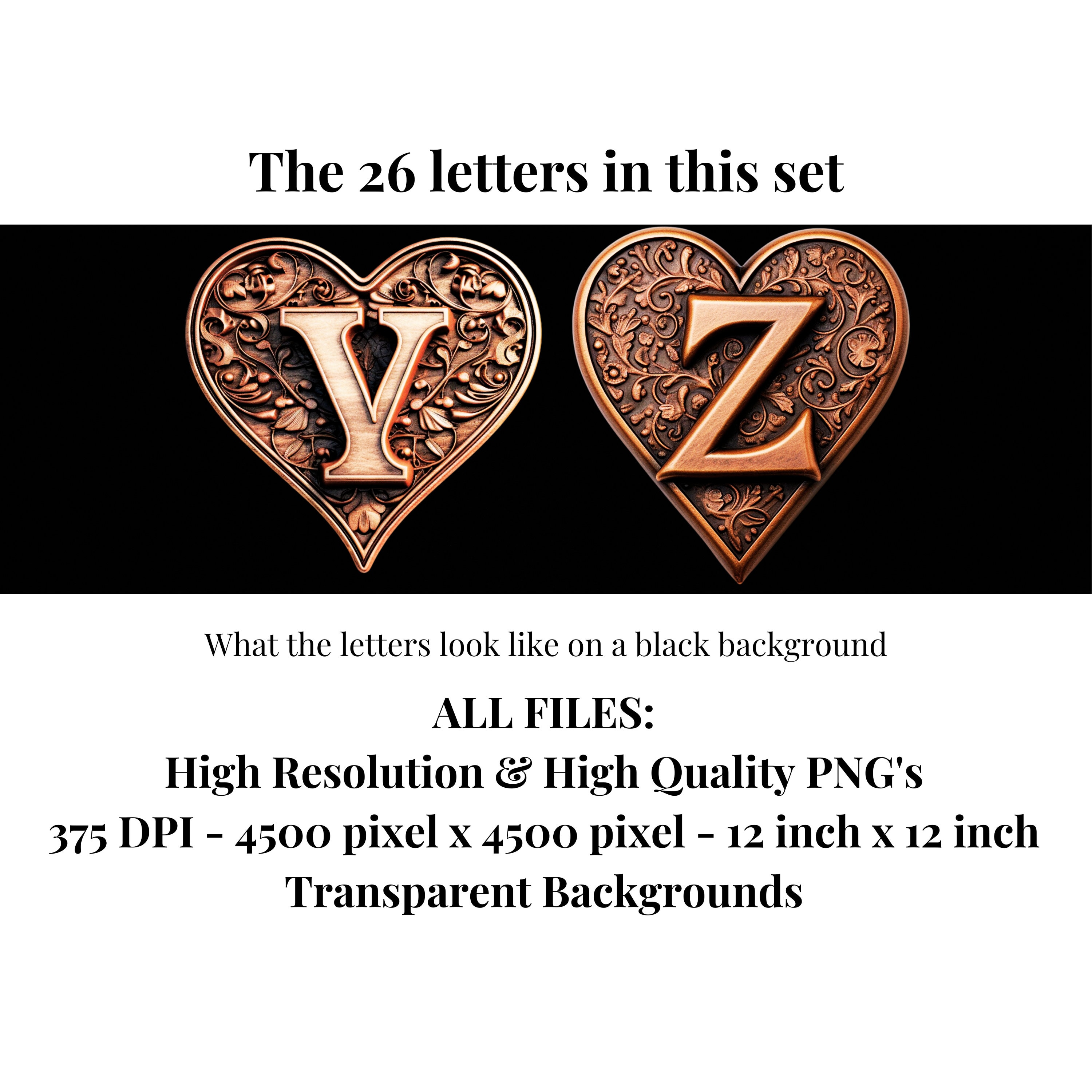 Digital Clipart Alphabet Letters PNG for Vintage Ephemera Decoupage ...