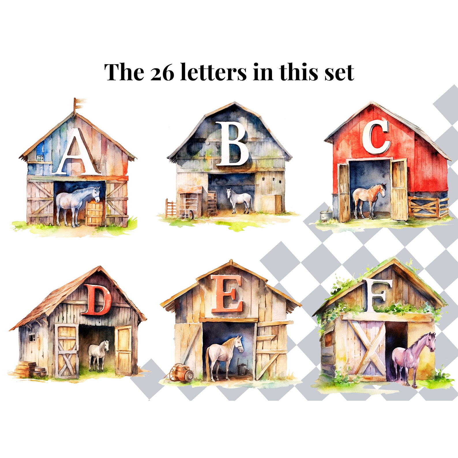 Horse Clipart Alphabet Letters PNG Files for Western Digital Download ...
