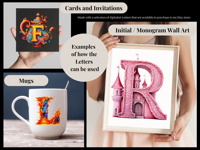 Cottage Core Clipart Alphabet Letters PNG Files for Digital Download ...