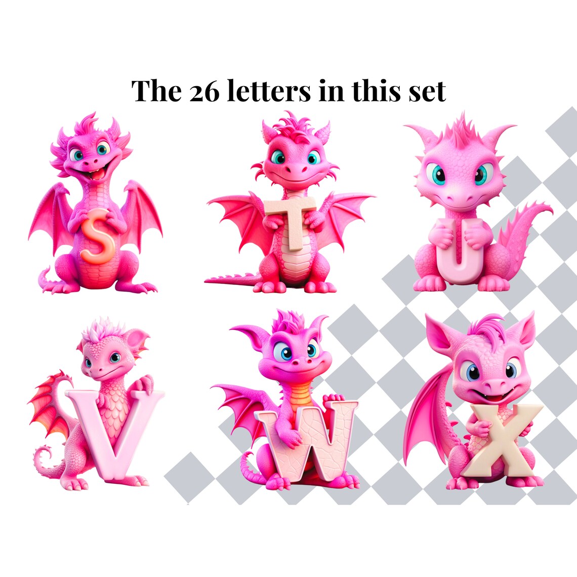 Dragon Clipart Alphabet Letters PNG for Commercial Use Downloadable ...