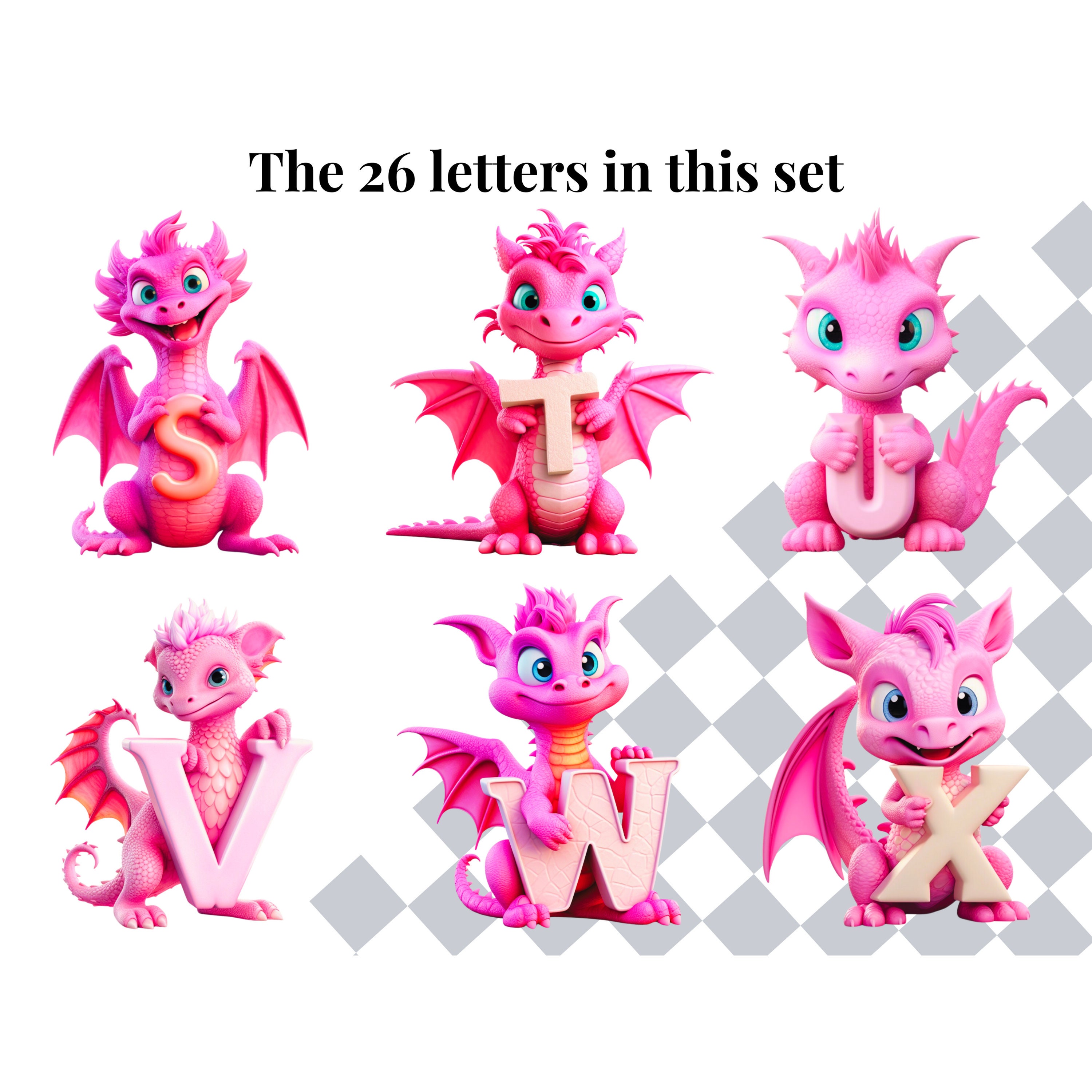 Dragon Clipart Alphabet Letters PNG for Commercial Use Downloadable ...