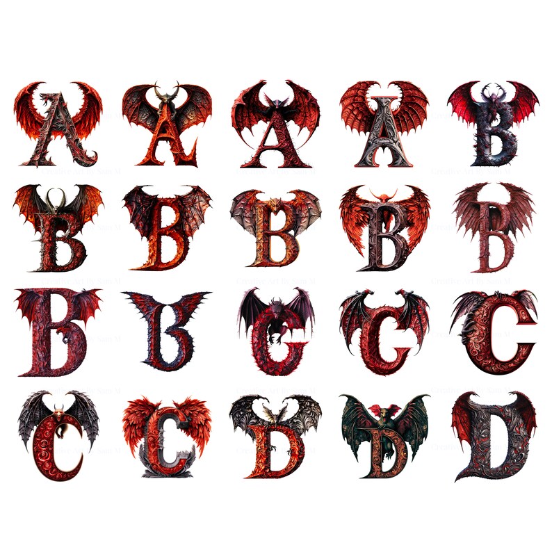 Halloween Vampire Clipart Alphabet Letters for Digital Download ...