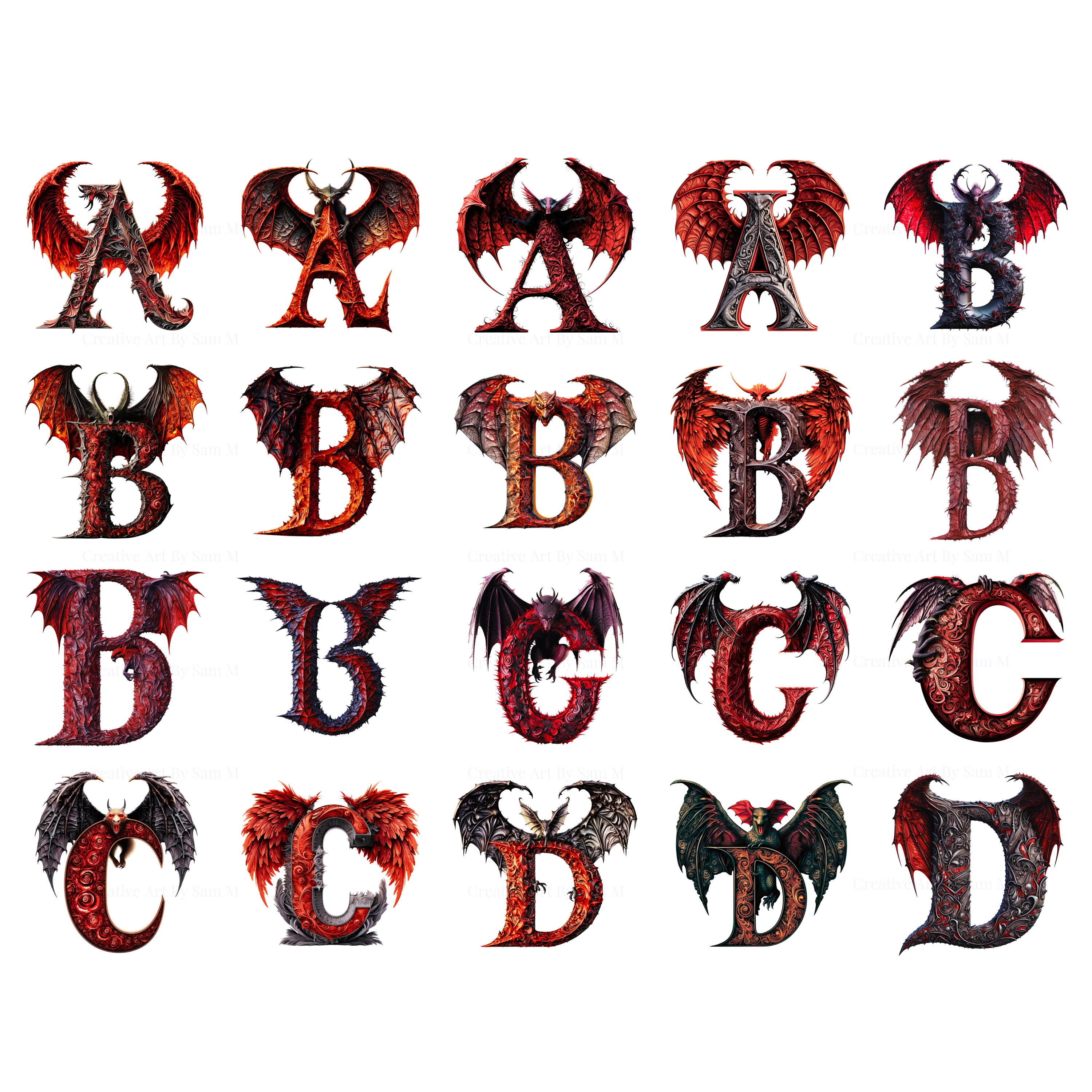 Halloween Vampire Clipart Alphabet Letters for Digital Download ...