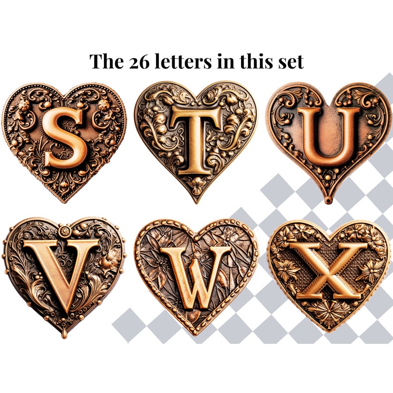Digital Clipart Alphabet Letters PNG for Vintage Ephemera Decoupage ...