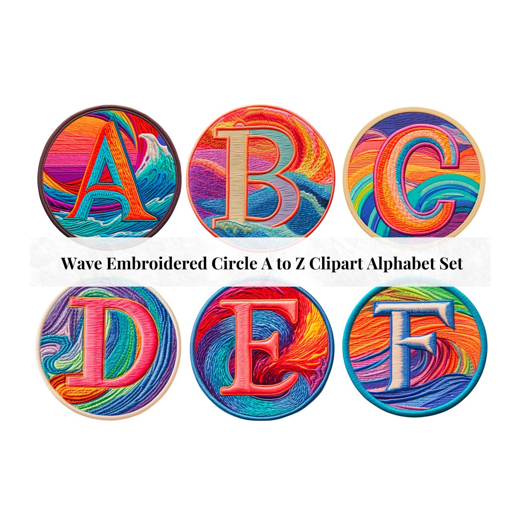 Clipart Alphabet Letters PNG Files for Ocean Wave Digital Download ...