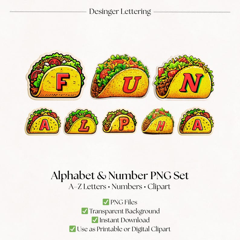 Taco Alphabet PNG Clipart | Fiesta Letters & Numbers | Mexican Food ...