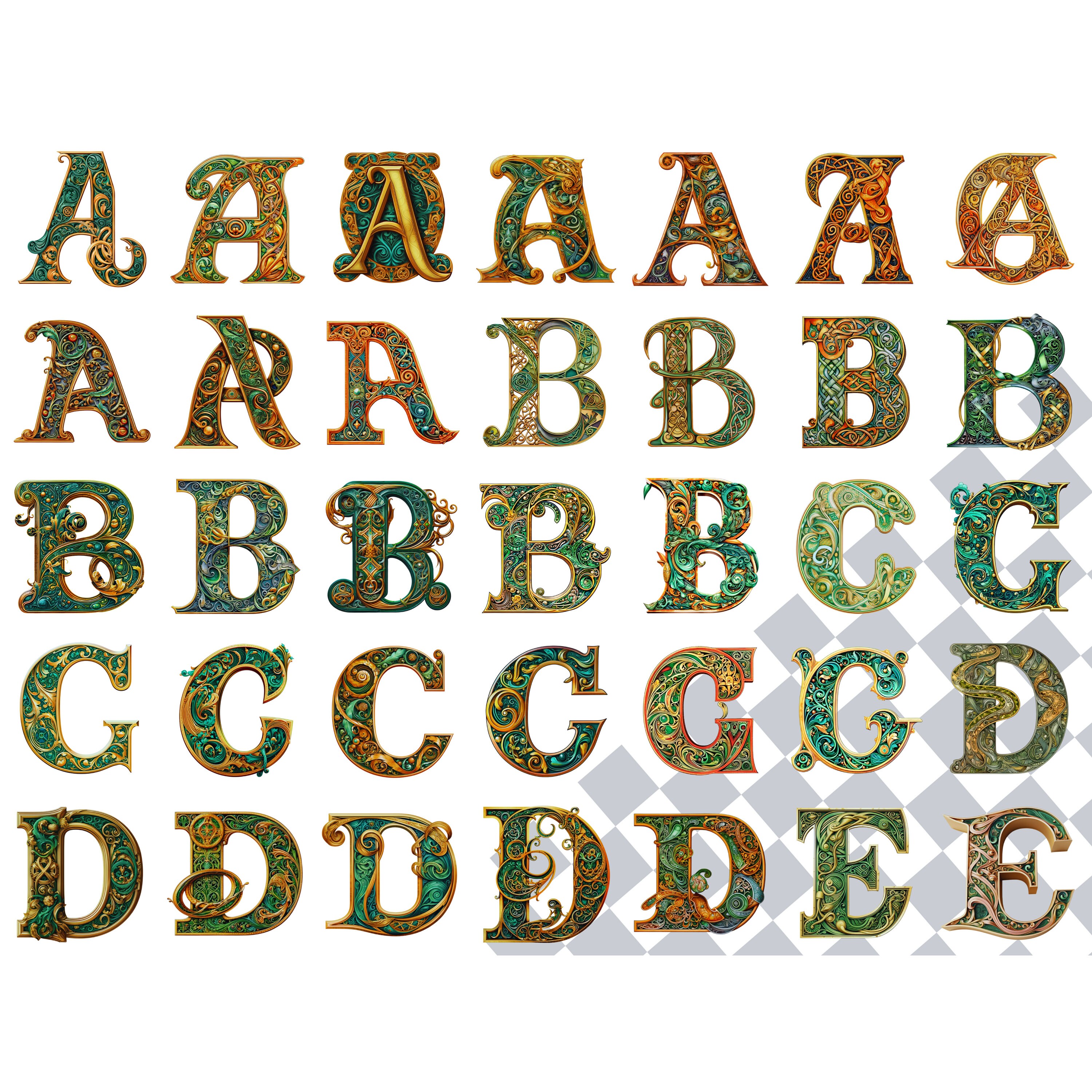 Celtic Letters and Numbers PNG Clipart: Commercial Use Irish Art ...