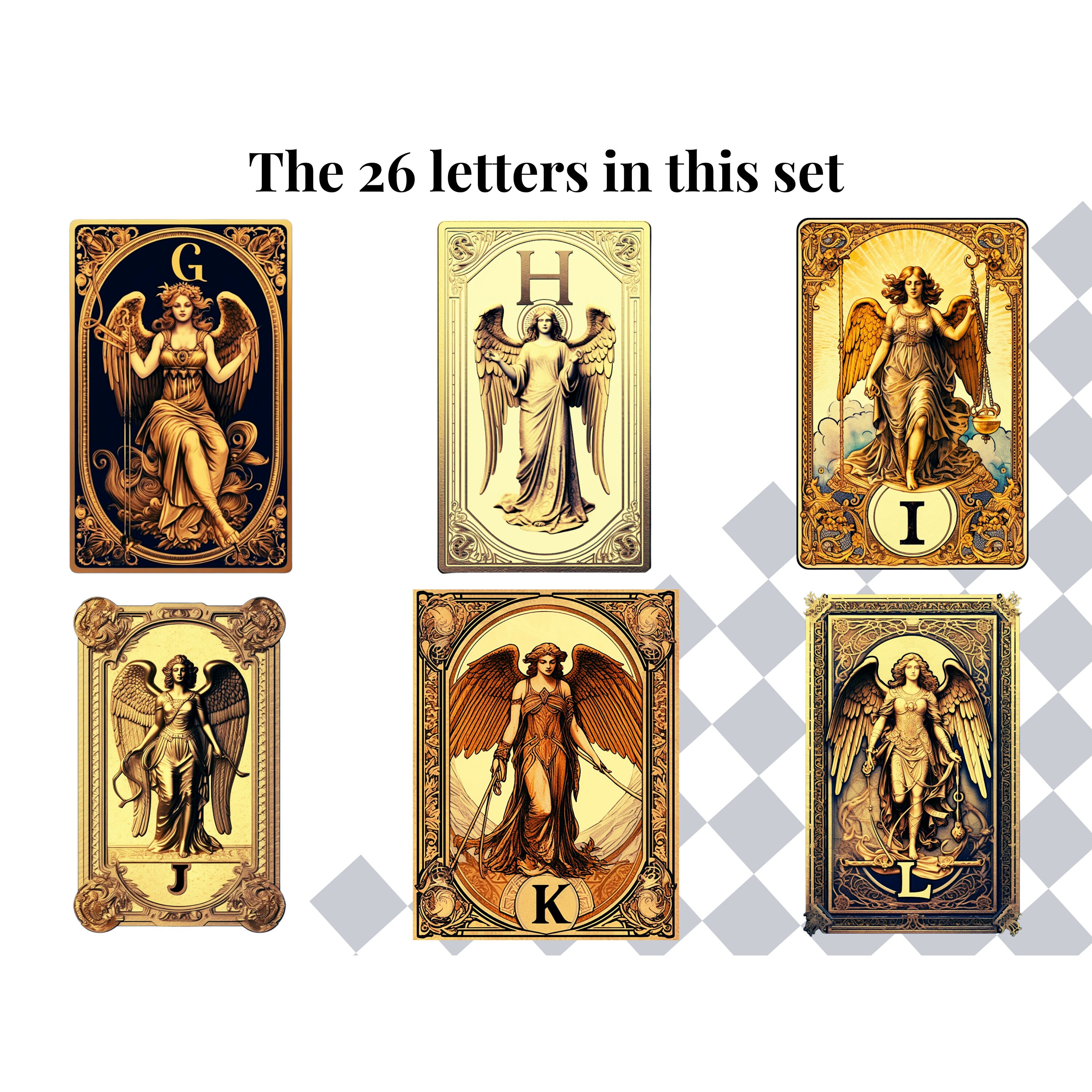 Guardian Angel Digital Paper for Digital Download Vintage Ephemera Gold ...