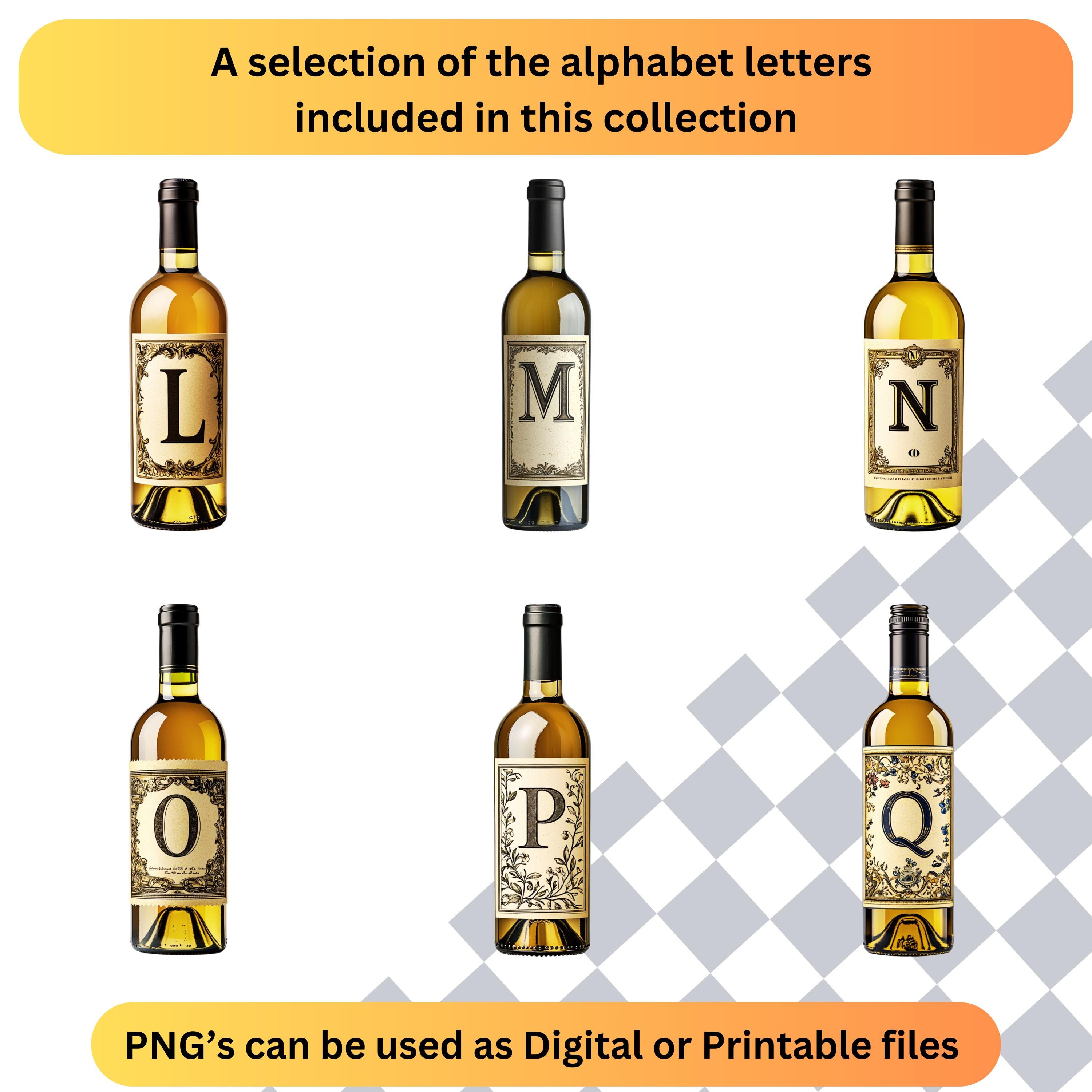 Wine Bottle Clipart Alphabet Letters | Alcohol PNG Images | White Wine ...