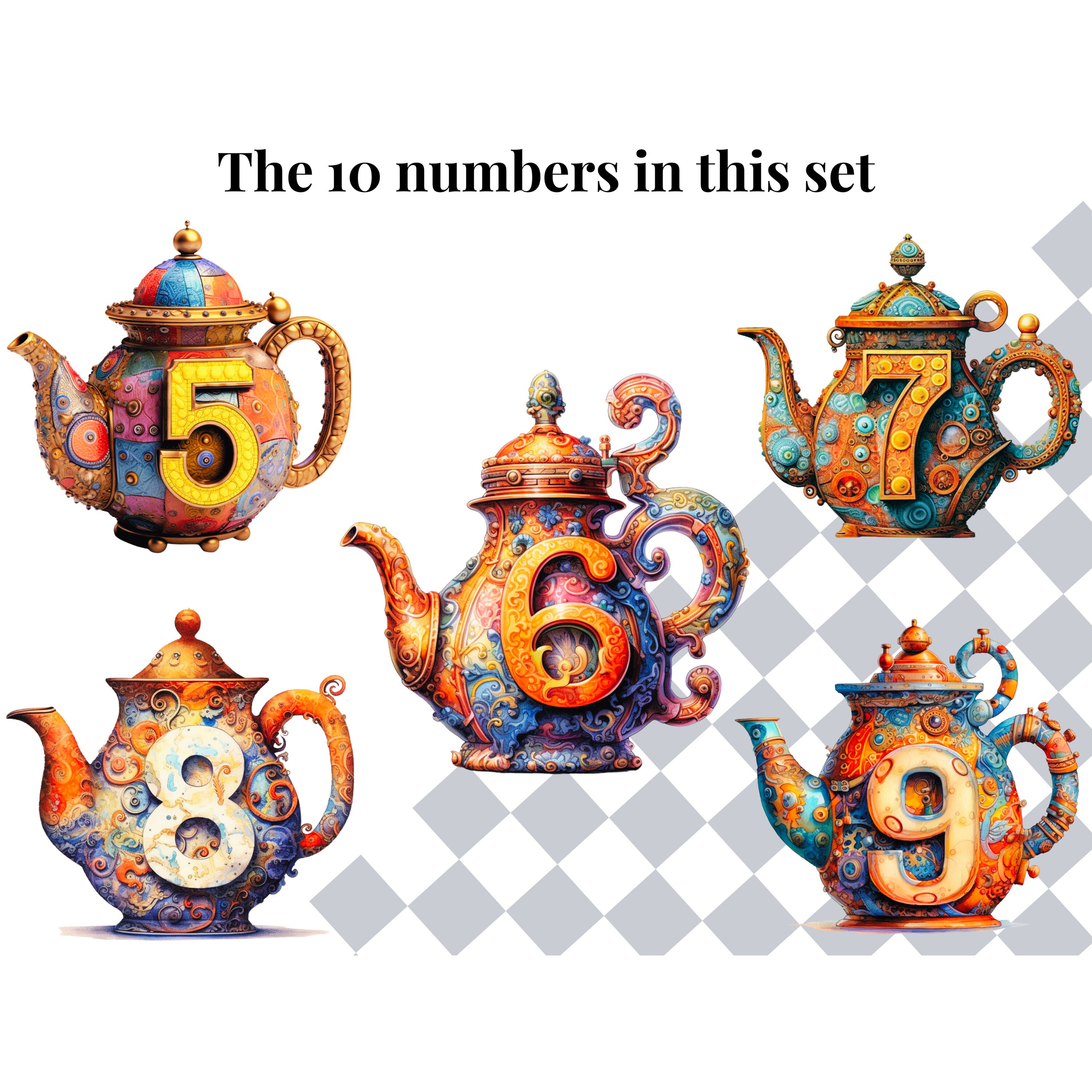 Printable Alphabet Letters and Numbers for Digital Clipart PNG Designs ...