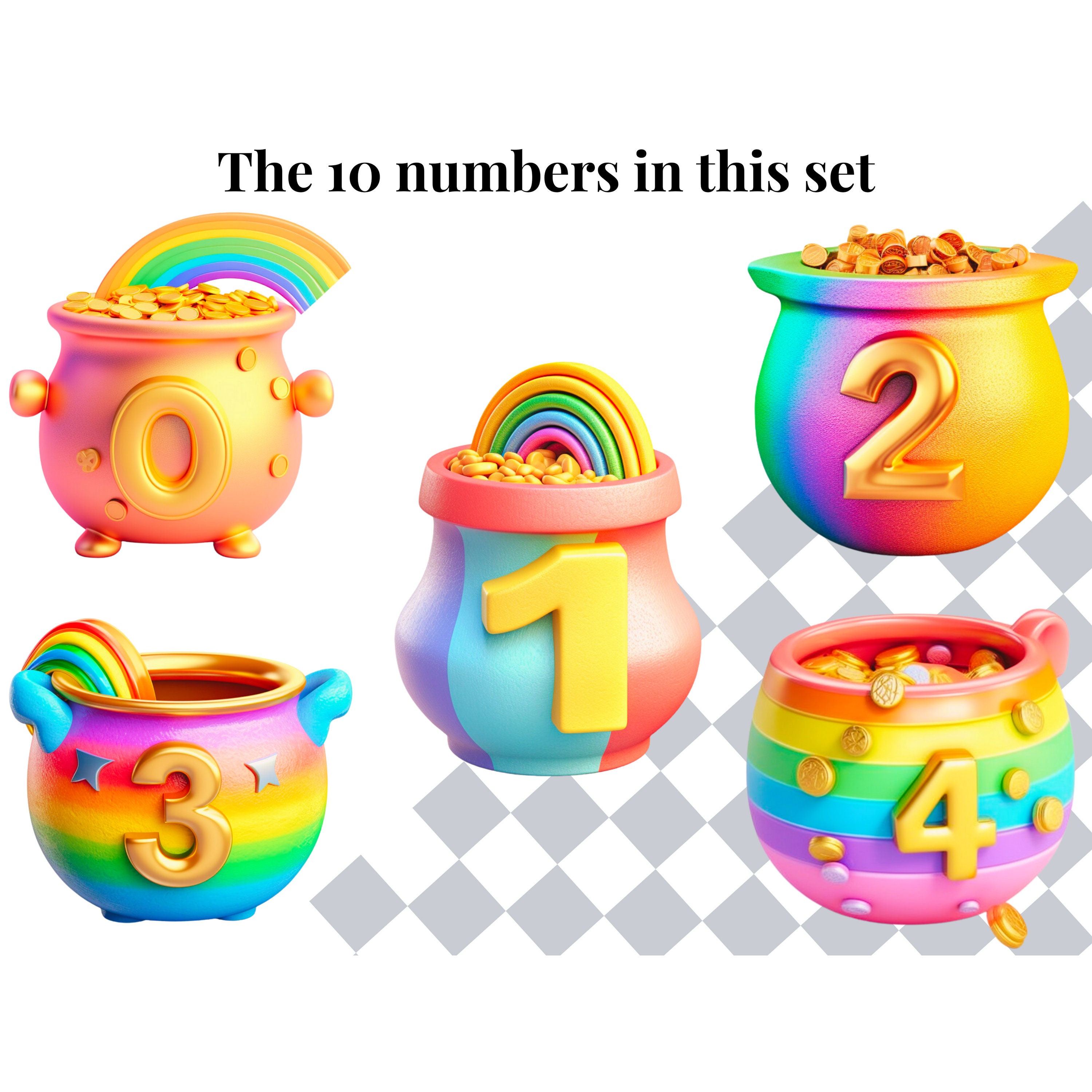 Rainbow Clipart Printable Alphabet Letters and Numbers for PNG Designs ...