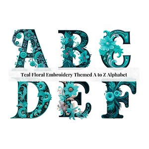 Flower Clipart Alphabet Letters PNG Files for Floral Digital Download ...