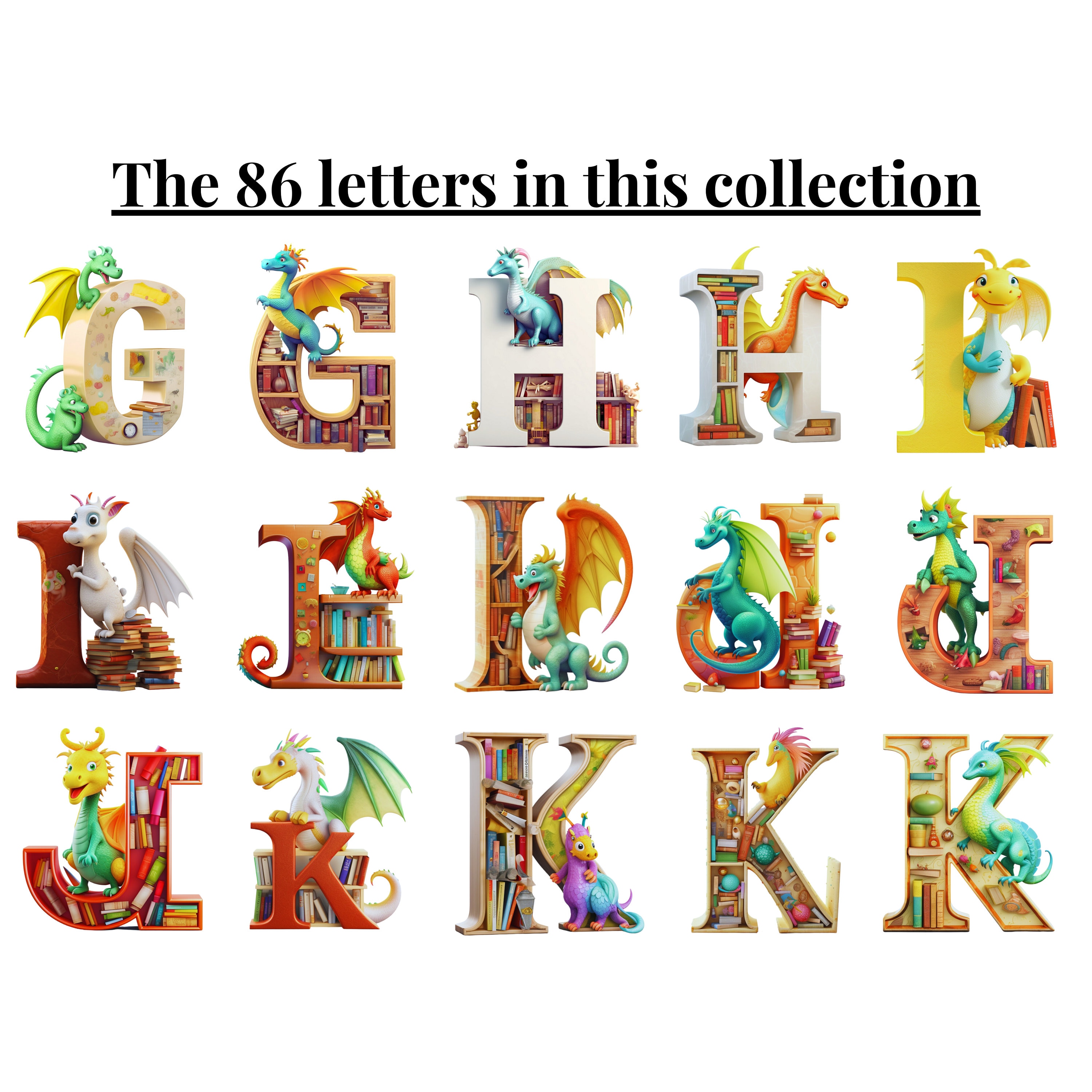 Dragon Clipart Alphabet Letters PNG for Printable Letters, Alphabet ...
