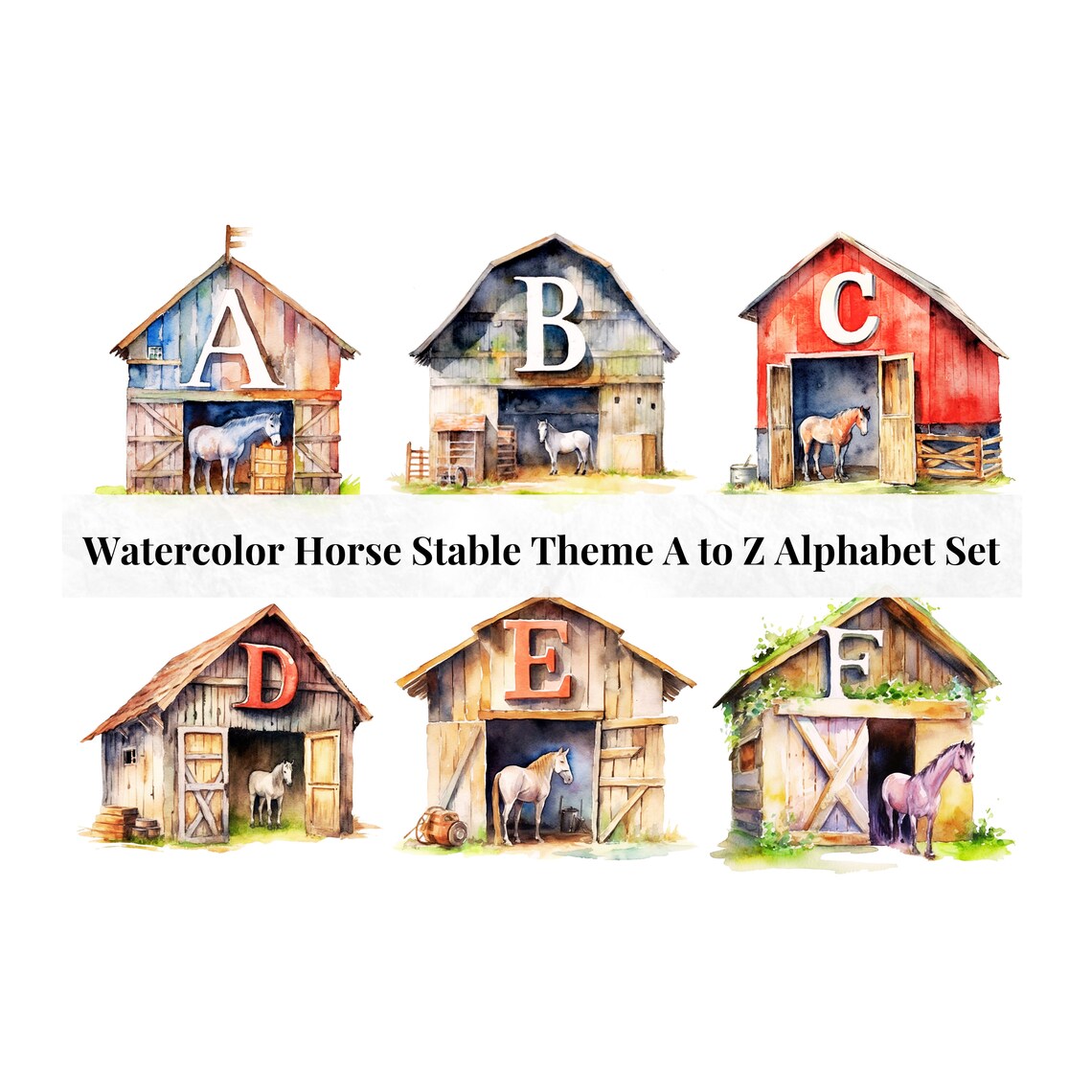 Horse Clipart Alphabet Letters PNG Files for Western Digital Download ...