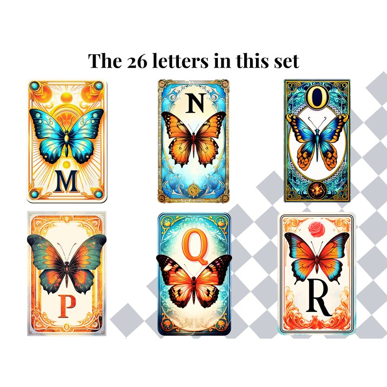 Butterfly Clipart Alphabet Letters, PNG Fonts for Digital and Printable ...