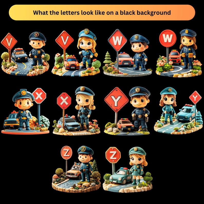 Police Officer Clipart Alphabet Letters PNG, Male & Female Law ...