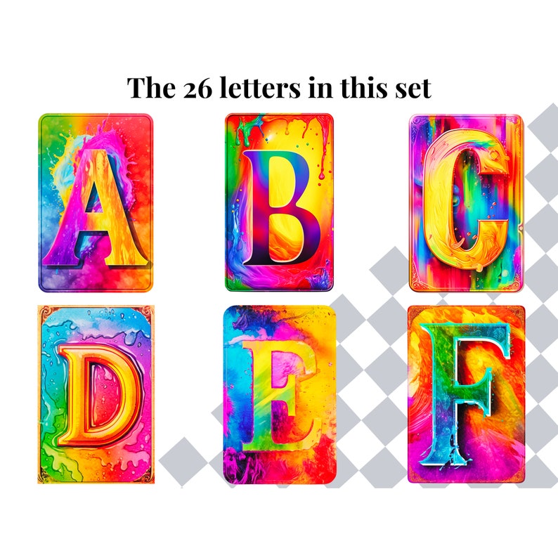 Rainbow Alphabet Clipart Bundle: Colorful PNG Letters (digital Download ...