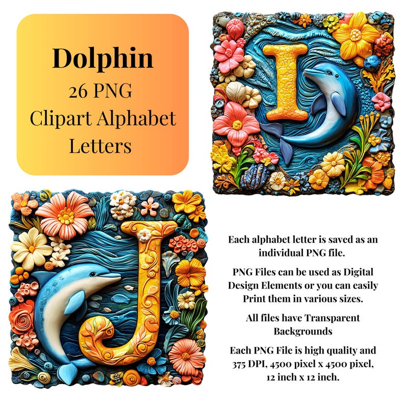 Dolphin Clipart Alphabet Images | Under the Sea Letters | PNG Animal ...