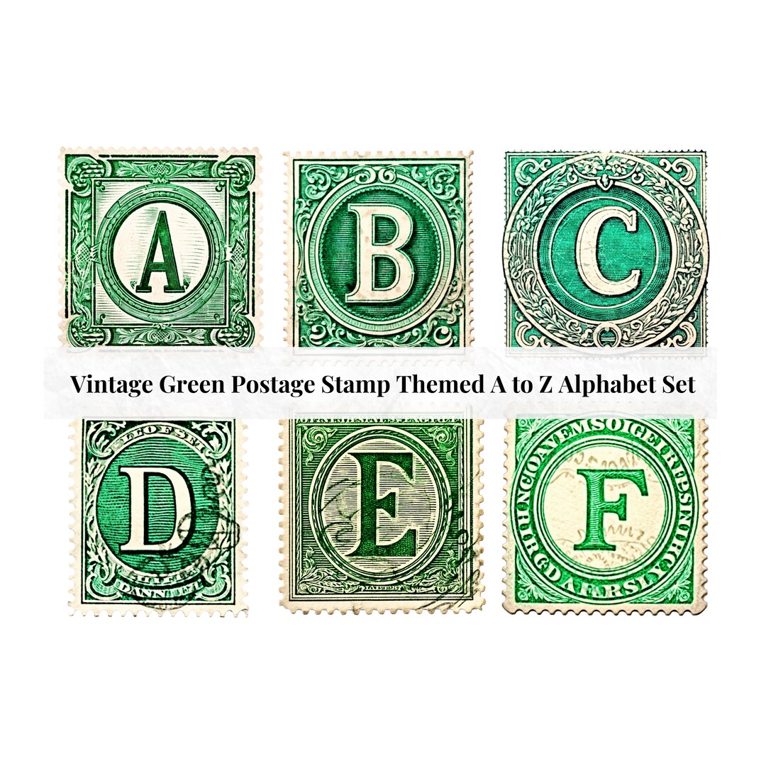 Postage Stamp Clipart Alphabet Letters PNG Files for Digital - Etsy